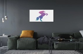 Obraz na skle malované jednorožec 125x50 cm