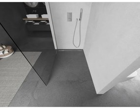 Mexen Kioto L, sprchová zástěna Walk-In 120 x 200 cm, 8mm čiré sklo, broušená ocel profil, 800-120-103-97-00