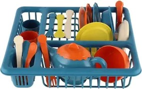 TEDDIES Odkapávač na nádobí s nádobím / Dětská kuchyňka / Plast / 3+