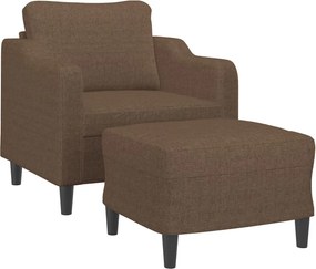 Křeslo s podnožkou hnědé 60 cm textil 3201130