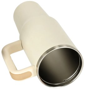 Creative Corner Termohrnek s brčkem a rukojetí termoska 1200ml krémová
