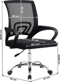 Dětská židle ARIEL - síťovina, černá