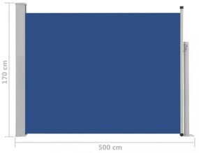 Zatahovací boční markýza 170x500 cm Dekorhome Černá