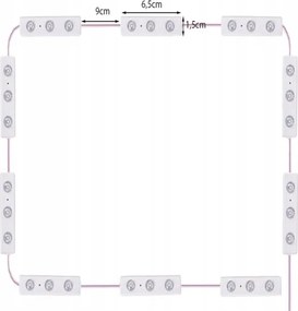 VK 27515 LED světla na zrcadlo k toaletnímu stolku 10 ks