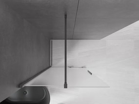 Mexen Velar, sprchová zástěna s posuvnými dveřmi Walk-in 120 x 200 cm, 8mm sklo námraza, broušený grafit, 871-120-000-33-95