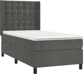 vidaXL Box spring postel s matrací 80 x 200 cm samet [3132886] Barva: Růžová