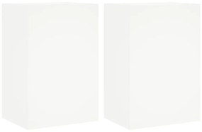Nástěnné TV skříňky 2 ks bílé 40,5x30x60 cm kompozitní dřevo - Default Title
