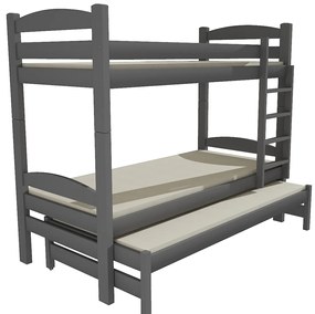 Patrová postel s výsuvnou přistýlkou PPV 010 90 x 190 cm - šedá