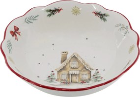 Vánoční keramická mísa Chalet de Noël – Ø 21*6,5 cm / 800ml