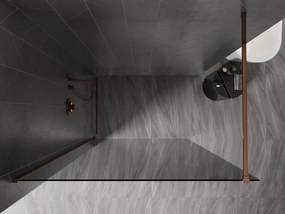 Mexen, Mexen Kioto-X sprchová stěna 70 x 200 cm, grafit 10 mm, růžové zlato - 800-070-101-60-40-X