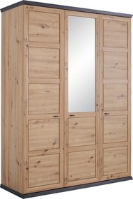 XXXLutz ŠATNÍ SKŘÍŇ SE ZRCADLEM, tmavě šedá, dub artisan, 154/209/60 cm Hom`in - Šatní skříně - 000003002937