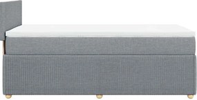 Box spring postel s matrací světle šedá 80 x 200 cm textil 3287276