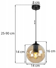Závěsné svítidlo MONAKO, 1x skleněné stínítko (výběr ze 3 barev)