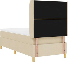Postel s boxspringem s čelo Krémová 100 x 200 cm textil 3341887
