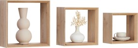 XXXLutz SADA NÁSTĚNNÝCH REGÁLŮ, dub artisan Carryhome - Nástěnné regály - 002798013702