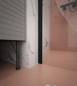 Erga Paris, sprchová zástěna Walk-In 90x200 cm, 8mm čiré sklo, černý profil, ERG-V02-PARIS-090x200-CL-BK