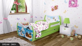 Dětská postel Dream vzor 31 160x80 cm zelená