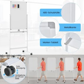 Costway Oboustranná mobilní tabule se zásobníkem na pera a příslušenstvím