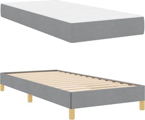 Postel s boxspringem s matrací Světle šedá 90 x 200 cm textil 3398535