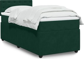 Box spring postel s matrací tmavě zelená 90x190 cm samet 3287617
