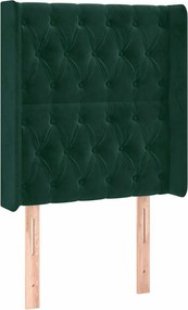 Čelo postele typu ušák tmavě zelené 83x16x118/128 cm samet 3119949