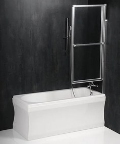 Polysan Polysan, OLBIA pneumatická vanová zástěna 1230mm, stříbrný rám, čiré sklo, 30317
