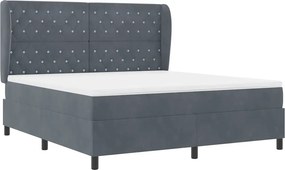 Postel s boxspringem s čelo Tmavě šedá 200 x 180 cm samet 3340887