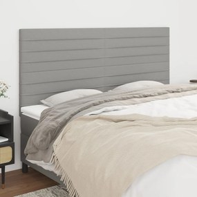 Čelo postele světle šedé 200 x 5 x 118/128 cm látkové 3116494