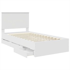 Rám postele se zásuvkou Bílá 100 x 200 cm Inženýrské dřevo 3411145