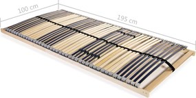 vidaXL Lamelový rošt postele se 42 lamelami 7 zón 100 x 200 cm [246464]