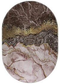 Pratelný koberec v hnědo-zlaté barvě 60x100 cm – Vitaus
