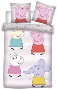 Aptex DĚTSKÉ BAVLNĚNÉ POVLEČENÍ PEPPA PIG 100X135 CM, 1KS 40X60 CM VZOROVANÉ