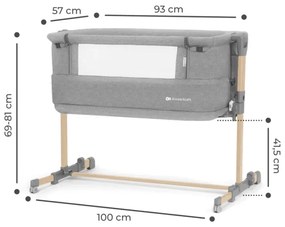 KINDERKRAFT - Dětská postýlka NESTE GROW světle šedá