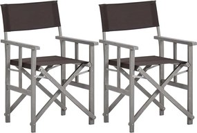 vidaXL Režisérské židle 2 ks masivní akáciové dřevo [45947] Barva: Tmavě šedá