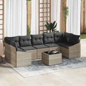 Set pohovek s polštářem Světle šedá 55 x 55 x 37 cm polyratan 3346642