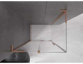 Mexen Velar L, sprchový kout s posuvnými dveřmi 110 x 100 cm, 8mm čiré sklo, měděná matná, 871-110-100-03-65