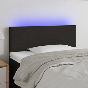 Čelo postele s LED černé 80 x 5 x 78/88 cm textil 3121308