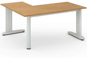 Rohový kancelářský psací stůl PRIMO FLEXIBLE 1600 x 1400 mm, buk