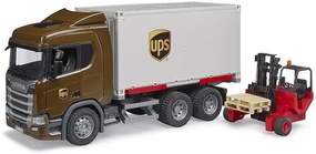 Auto bruder 3582 logistická scania ups s vysokozdvižným vozíkem