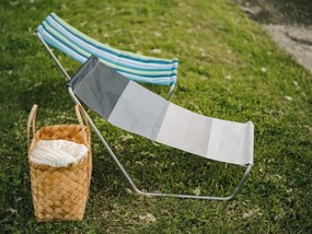 Sada 2 ks skládacích plážových lehátek SAND, šedé pruhy