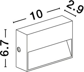 NV 9492690 Venkovní nástěnné svítidlo VISION antracitový hliník a čirý akryl LED 1.5W 3000K 220-240V 50st. IP54 - NOVA LUCE