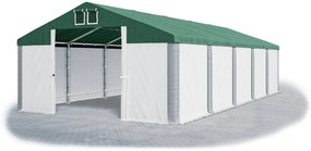 Skladový stan 5x10x2,5m střecha PVC 560g/m2 boky PVC 500g/m2 konstrukce ZIMA PLUS Šedá Bílá Zelená