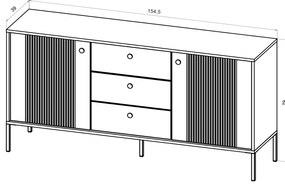 Komoda Iseo II 154,5 cm kašmírová