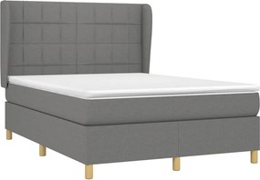 Box spring postel s matrací tmavě šedá 140x200 cm textil 3128526
