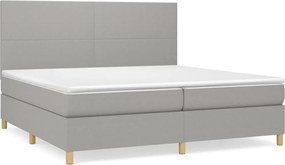 Box spring postel s matrací světle šedá 200 x 200 cm textil 3142201