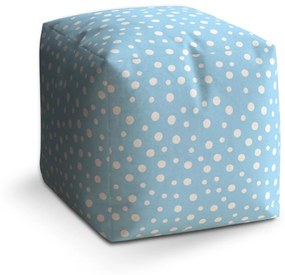 Sablio Taburet Cube Bílé puntíky na modré: 40x40x40 cm