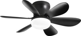 FAN LED-WIND-NER Stropní ventilátorové LED svítidlo Wind (černé) 10 W, 1100 lm, CCT, stmívatelné, IR ovladač, 16 x 53 cm - FANEUROPE