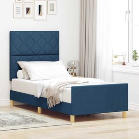 Rám postele s čelo Modrá 100 x 200 cm textil 3344787