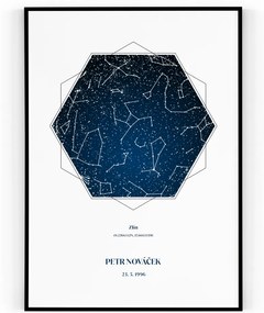 Hvězdná mapa Pololesklý saténový papír 210 g/m² A4 - 21 x 29,7 cm