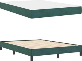 Postel s boxspringem s matrací Tmavě zelená 140 x 190 cm textil 3398692
